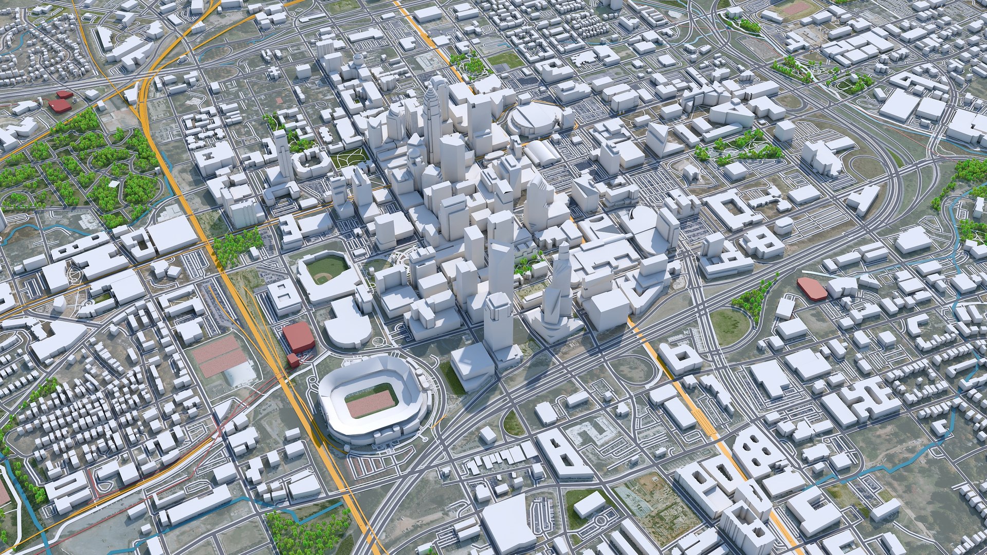 3D Model Charlotte Downtown North Carolina USA - TurboSquid 1988735