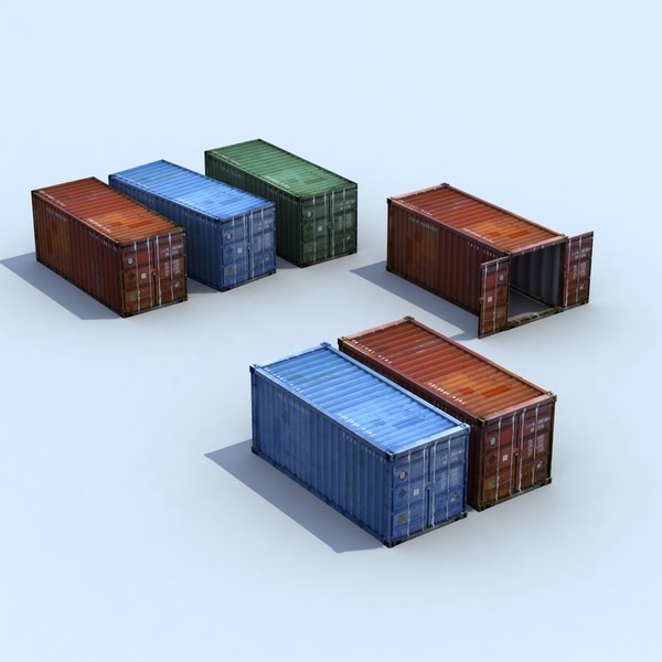 stack iso shipping containers 3d max