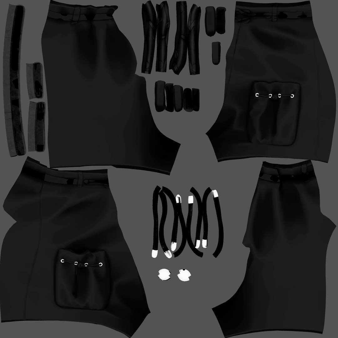 Beige Brown Slim Tie Belt Pockets Marin Fashion Summer Shorts 3D Model ...