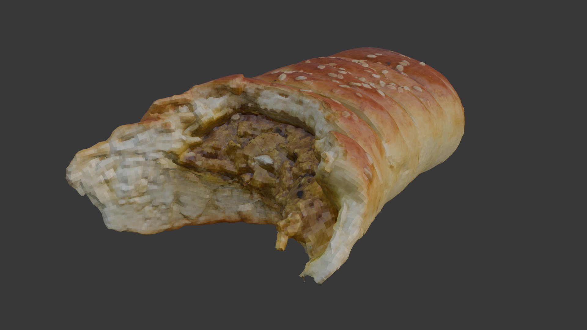Half Eaten Sandwich Roll Scan 3D Model - TurboSquid 2436407