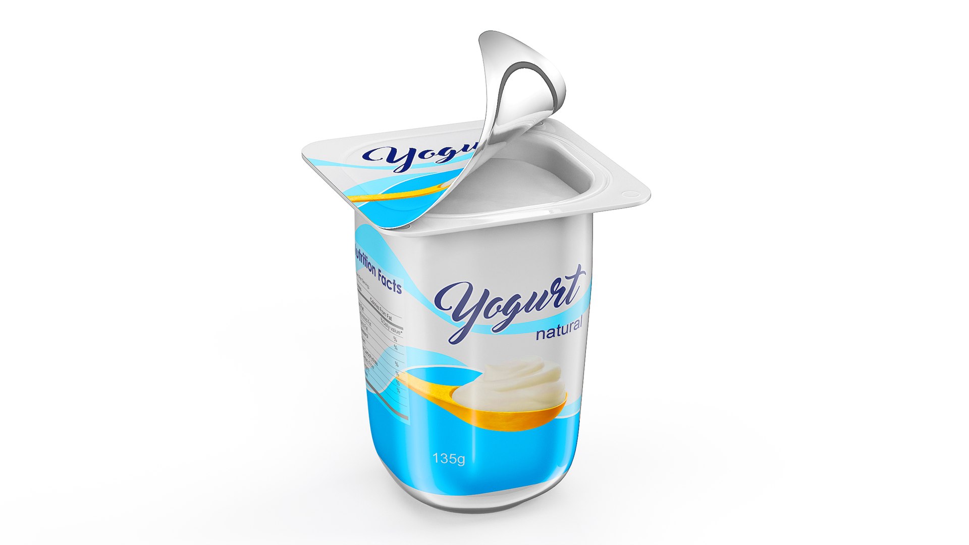 Yogurt Cup Half-open Mockup 3D - TurboSquid 1998659