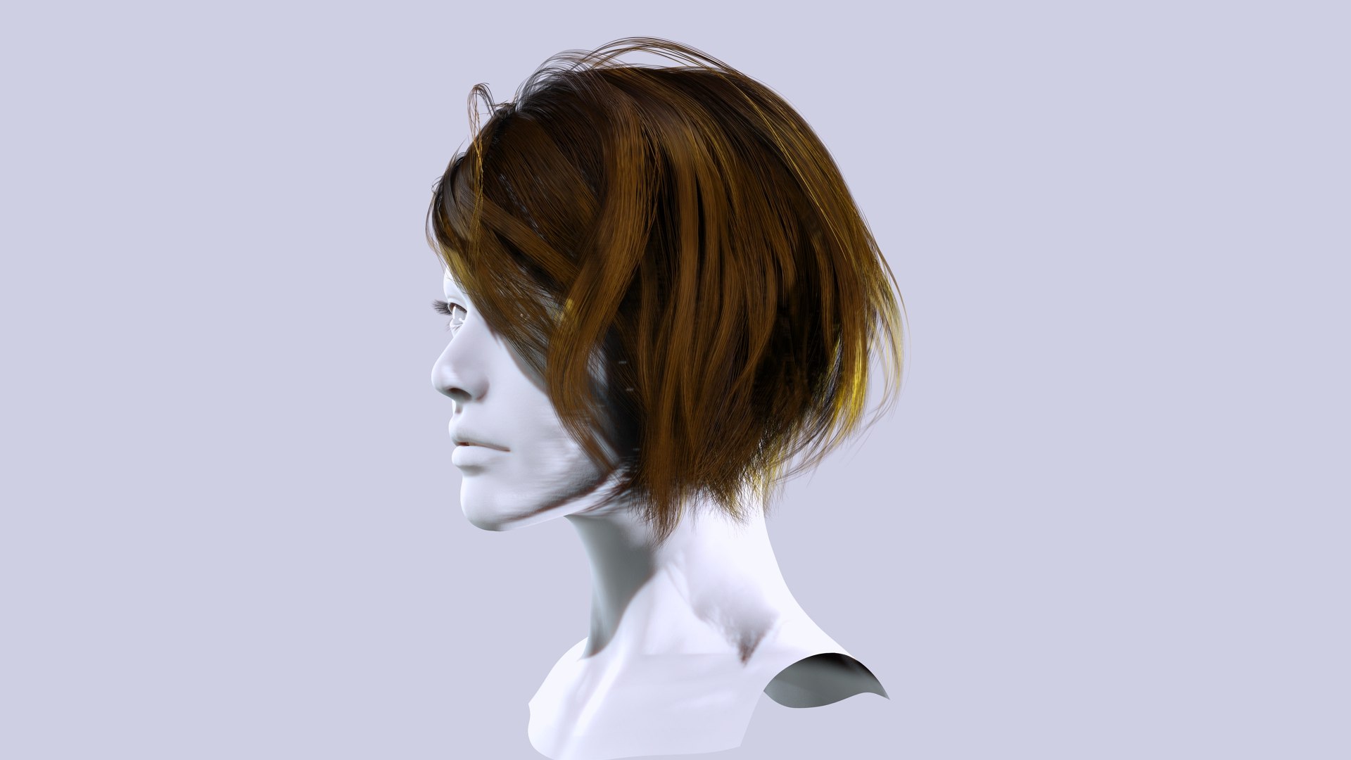 3D Female Asymmetrical Short Cut Low-poly - TurboSquid 2139454