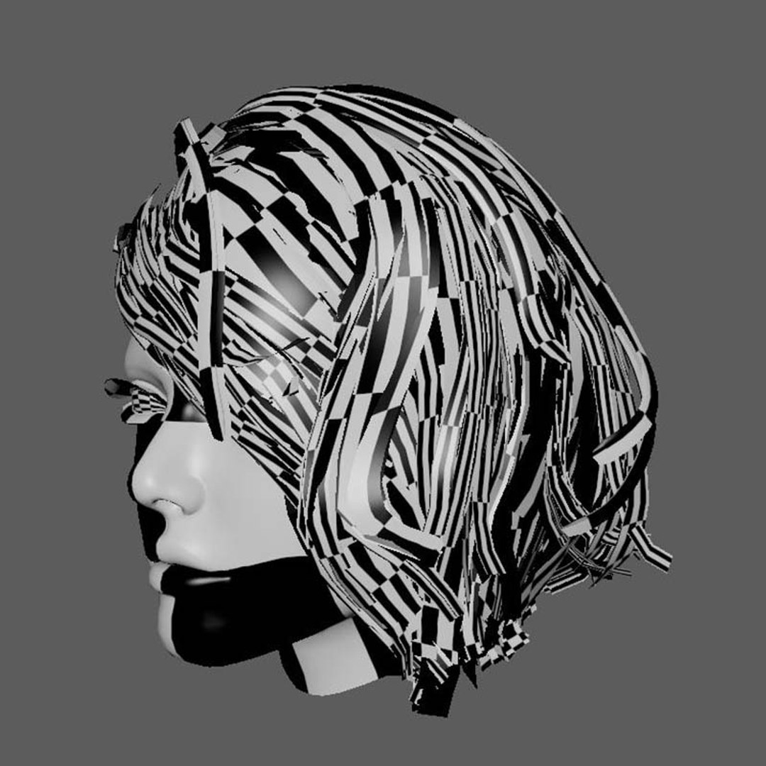 3D Female Asymmetrical Short Cut Low-poly - TurboSquid 2139454