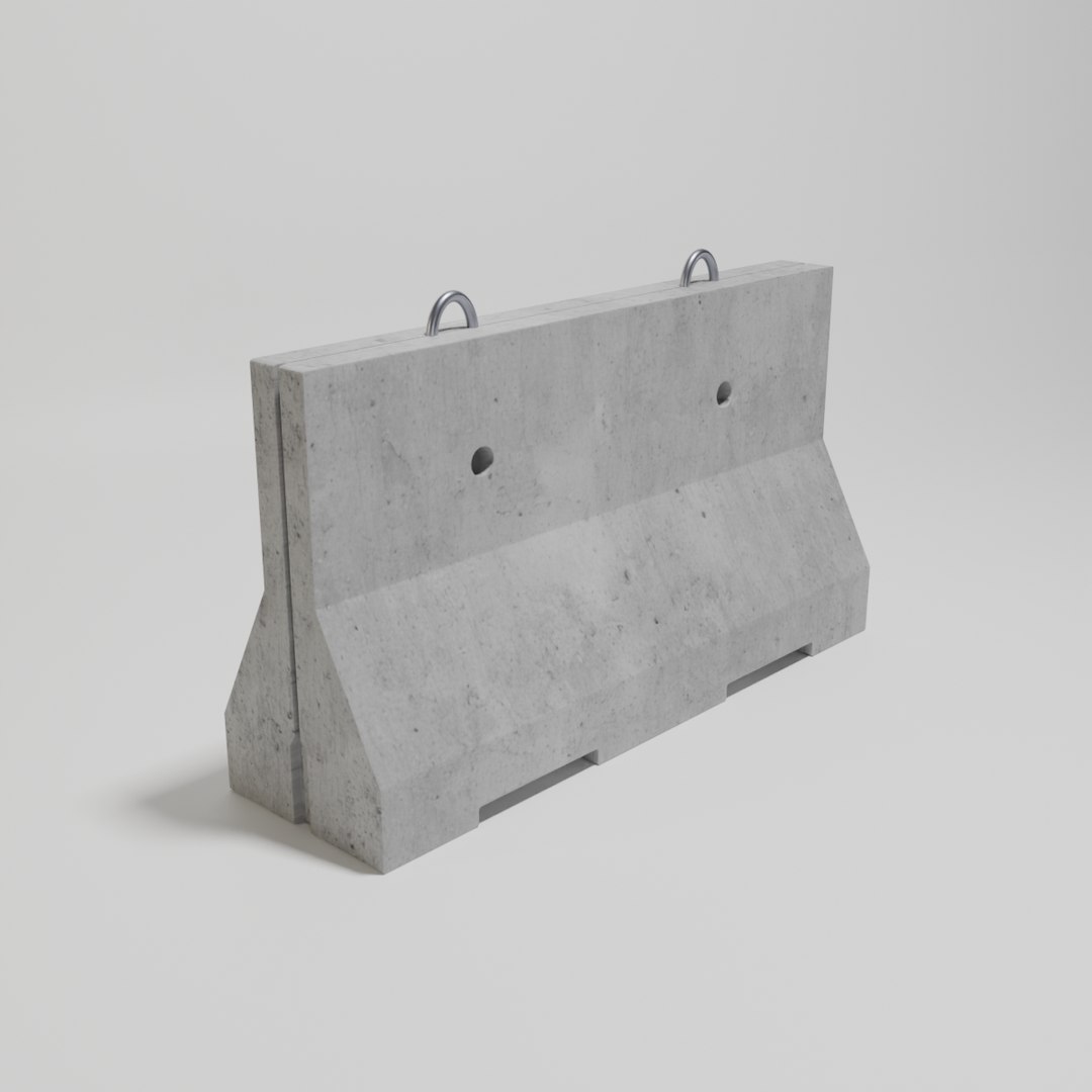 3D Concrete Crash Barrier - TurboSquid 2317570