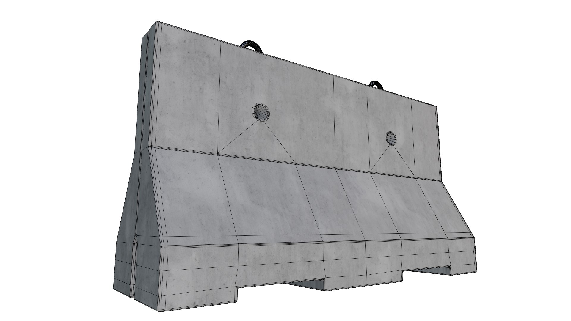 3D Concrete Crash Barrier - TurboSquid 2317570