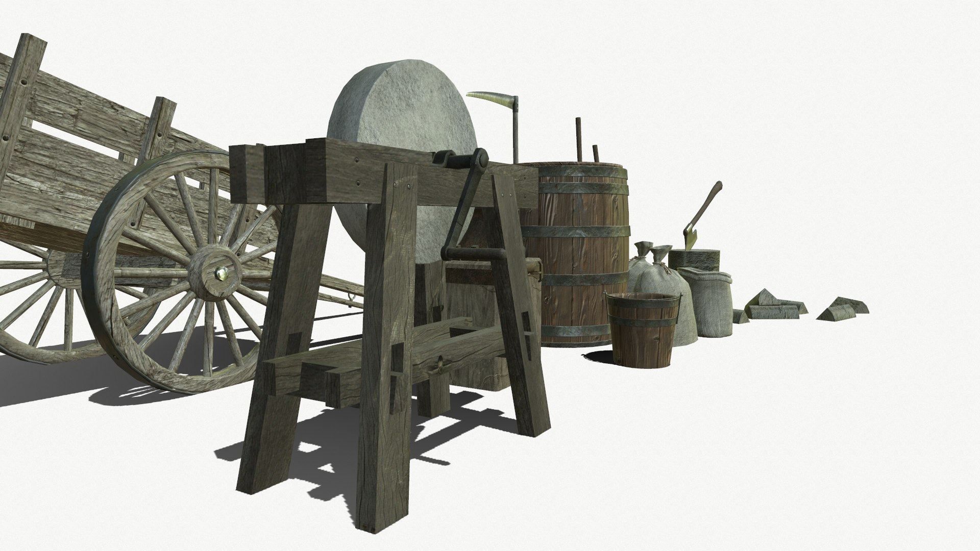 3D Model Medieval Farm Prop Pack - TurboSquid 1944230