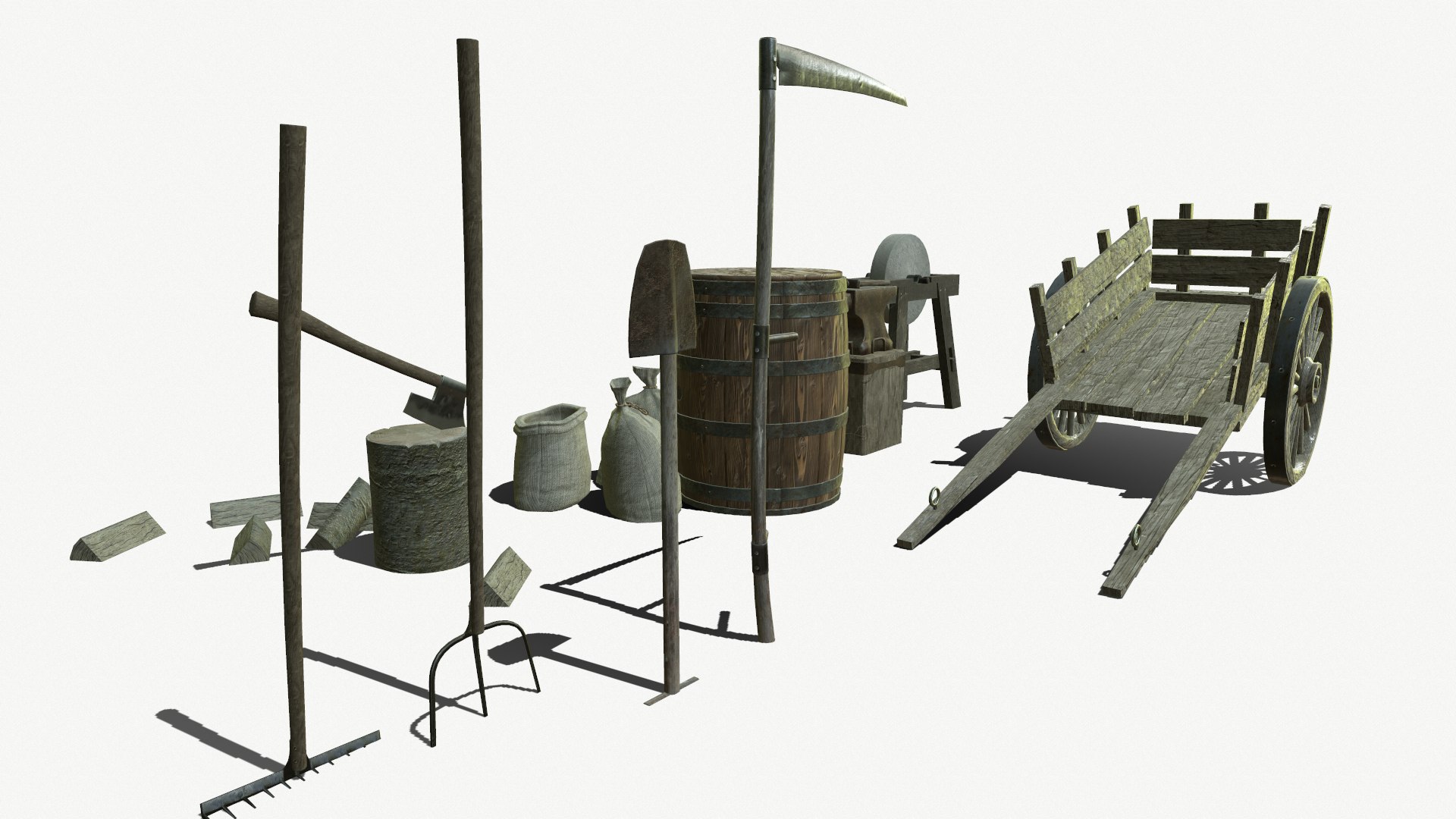 3D Model Medieval Farm Prop Pack - TurboSquid 1944230