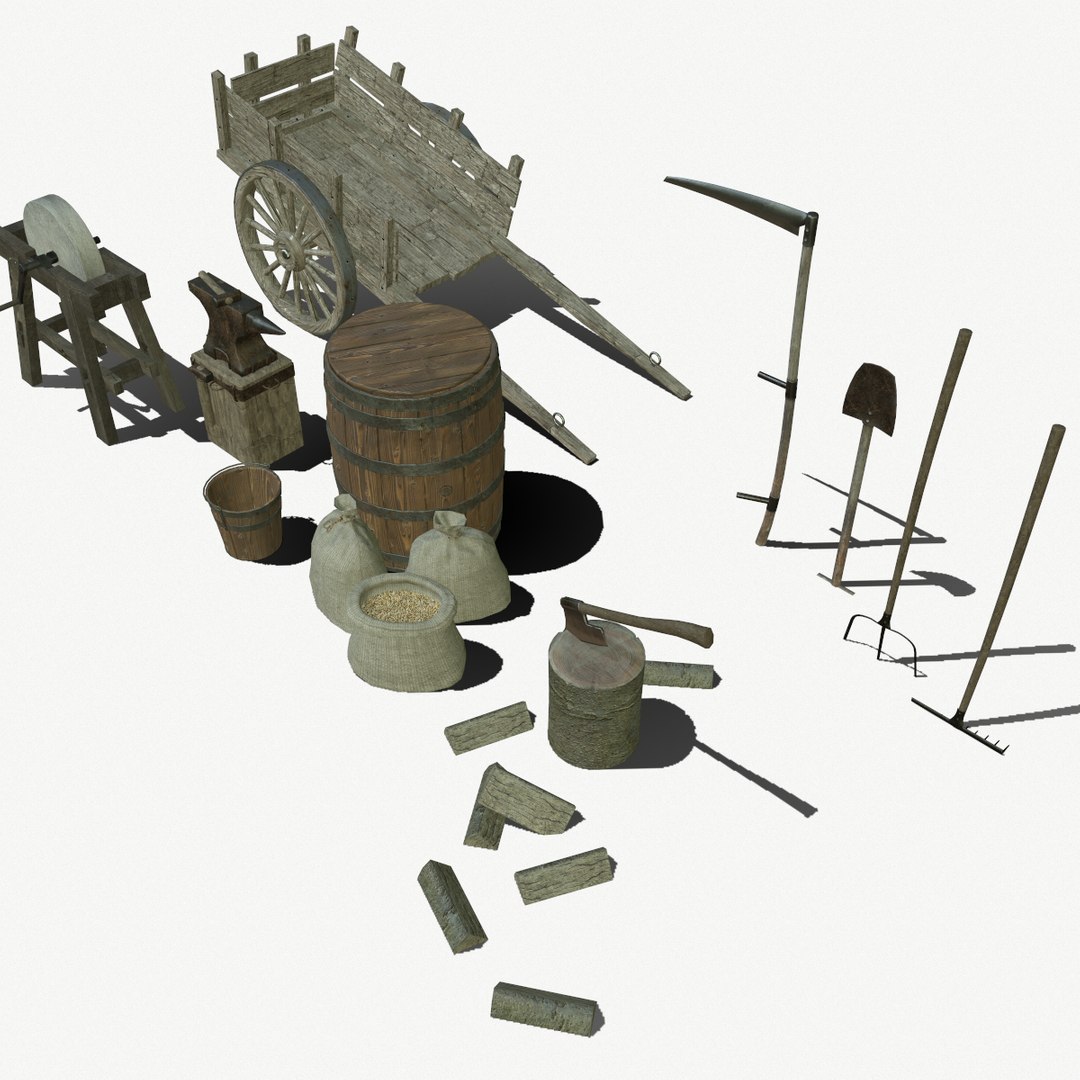 3D Model Medieval Farm Prop Pack - TurboSquid 1944230