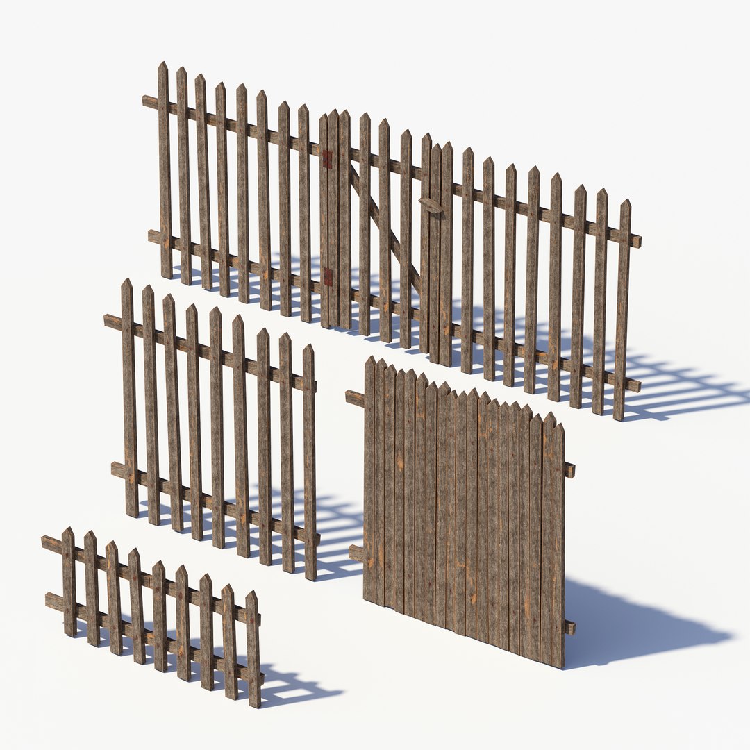 3D Wooden Modular Fence And Gate PBR Model - TurboSquid 2347453