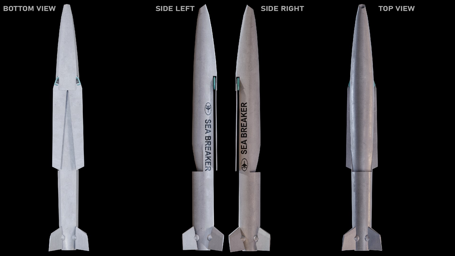 3D Sea Breaker Missile PBR Model - TurboSquid 2307679