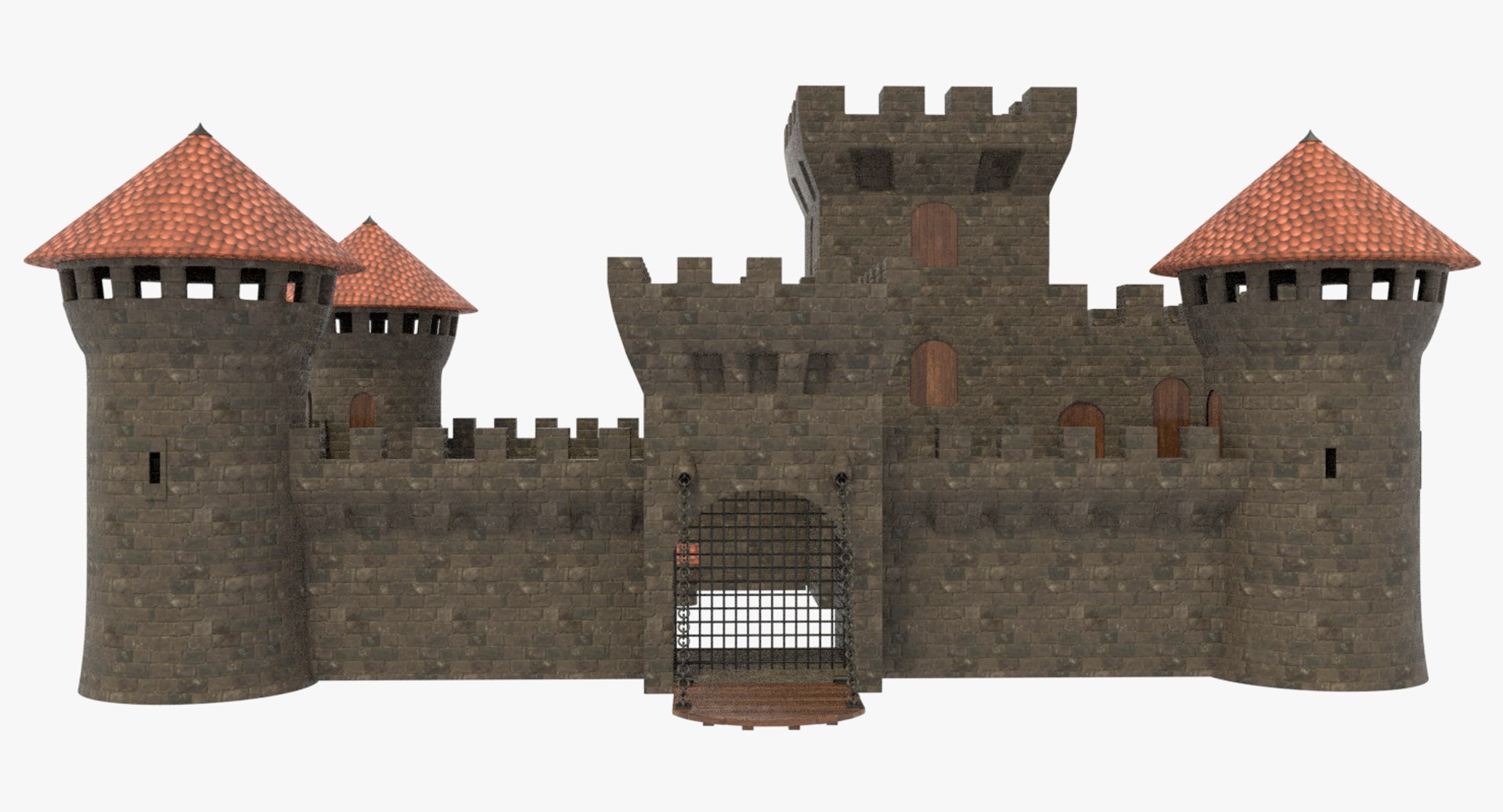 3D Castle Stone Model - TurboSquid 1395001