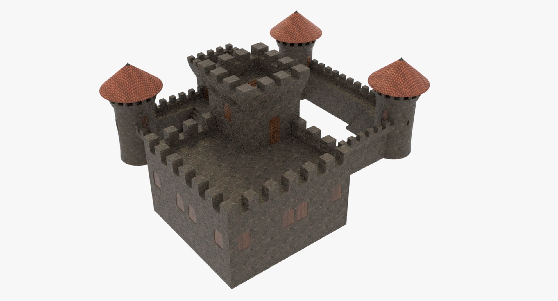 3D Castle Stone Model - TurboSquid 1395001
