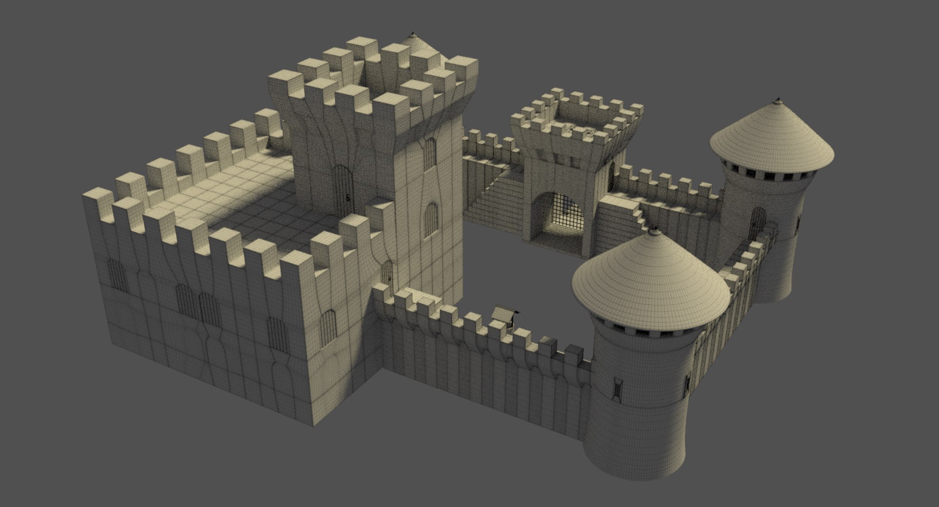 3D Castle Stone Model - TurboSquid 1395001