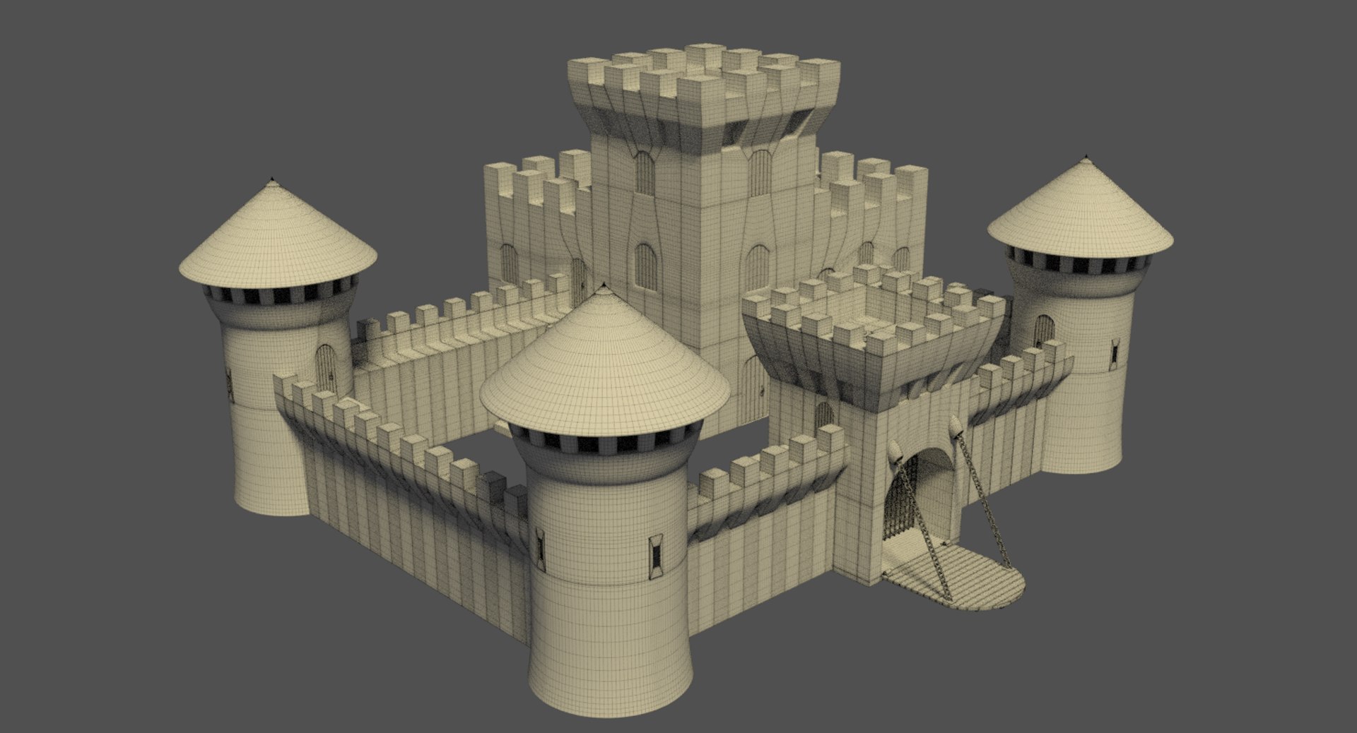 3D Castle Stone Model - TurboSquid 1395001