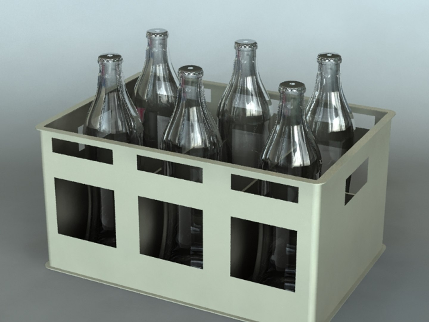 3d Model Bottles Crate