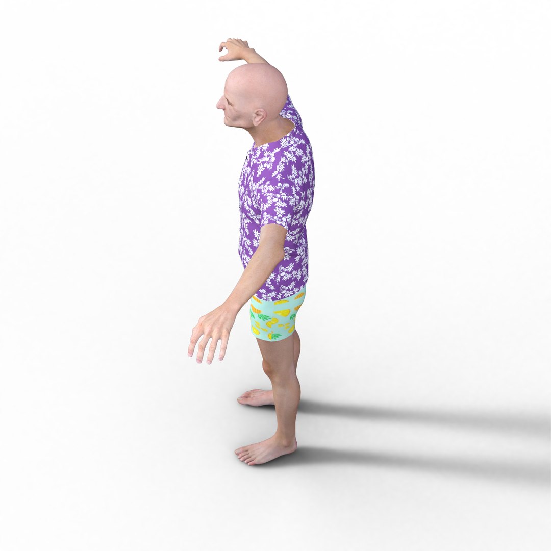 Realistic Rigged Old Man 3d Model