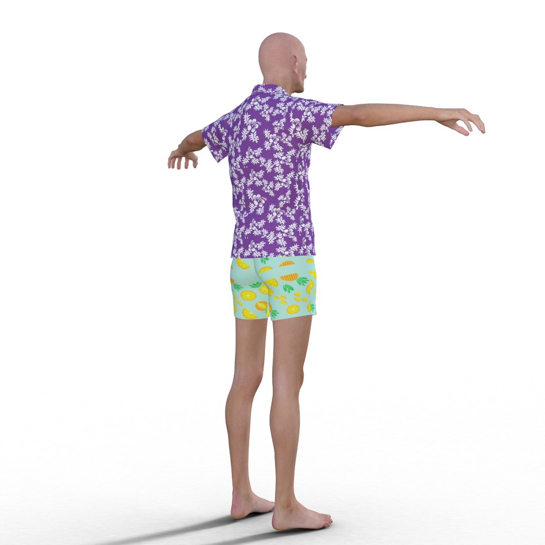 Realistic Rigged Old Man 3d Model