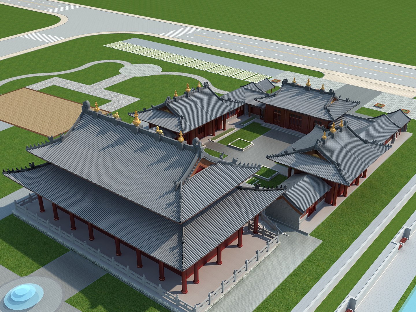 Dharma Buddha Hall 3D model - TurboSquid 1838307