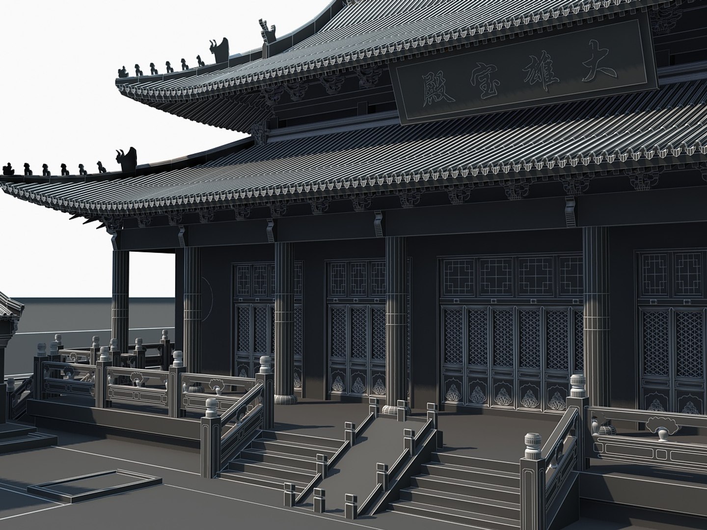 Dharma Buddha Hall 3D model - TurboSquid 1838307
