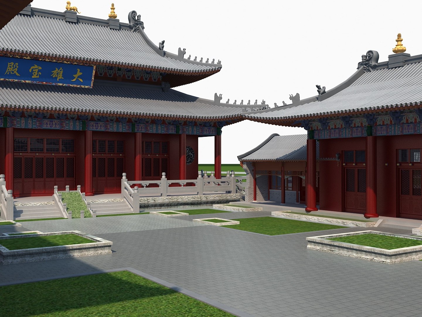 Dharma Buddha Hall 3D model - TurboSquid 1838307