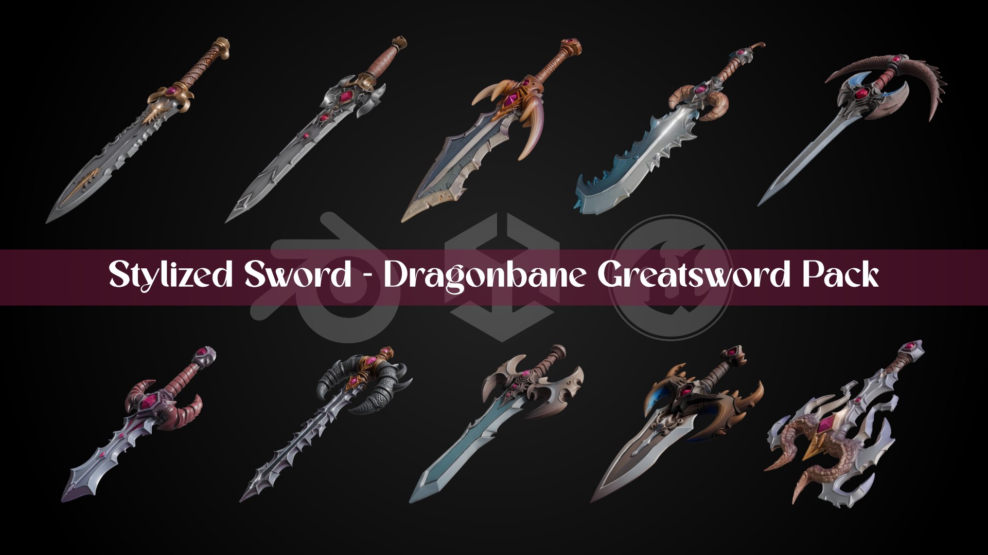 3D Model Stylized Fantasy Sword Pack - Dragonbane Greatsword - TurboSquid 2426617