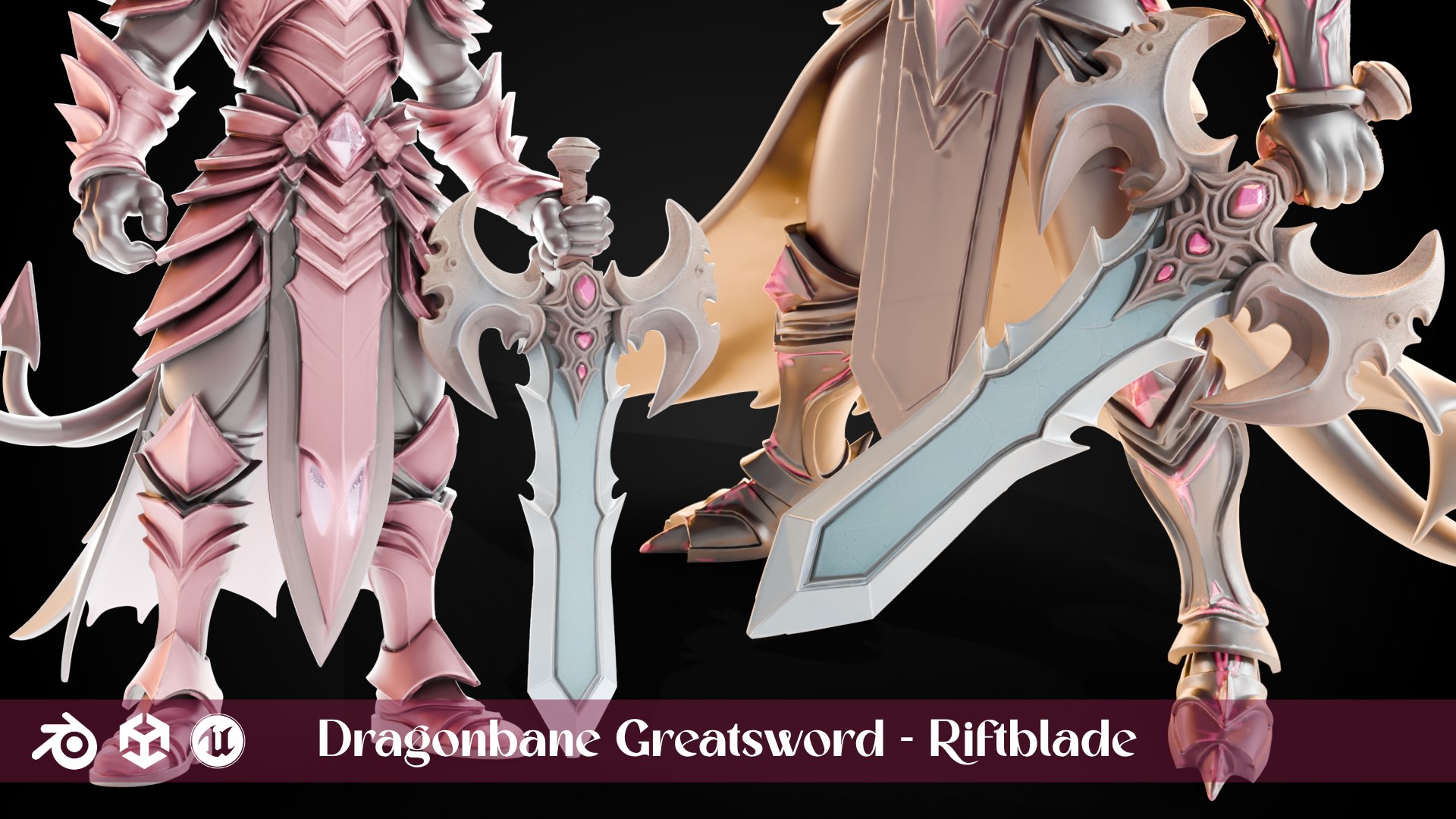 3D Model Stylized Fantasy Sword Pack - Dragonbane Greatsword - TurboSquid 2426617