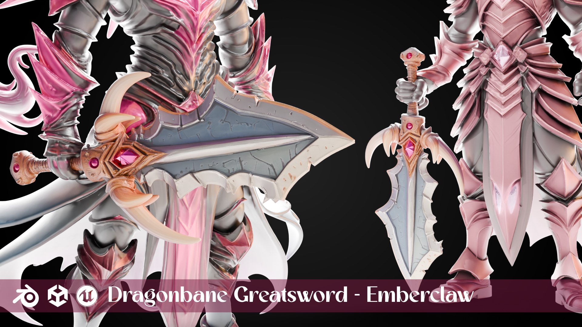 3D Model Stylized Fantasy Sword Pack - Dragonbane Greatsword - TurboSquid 2426617
