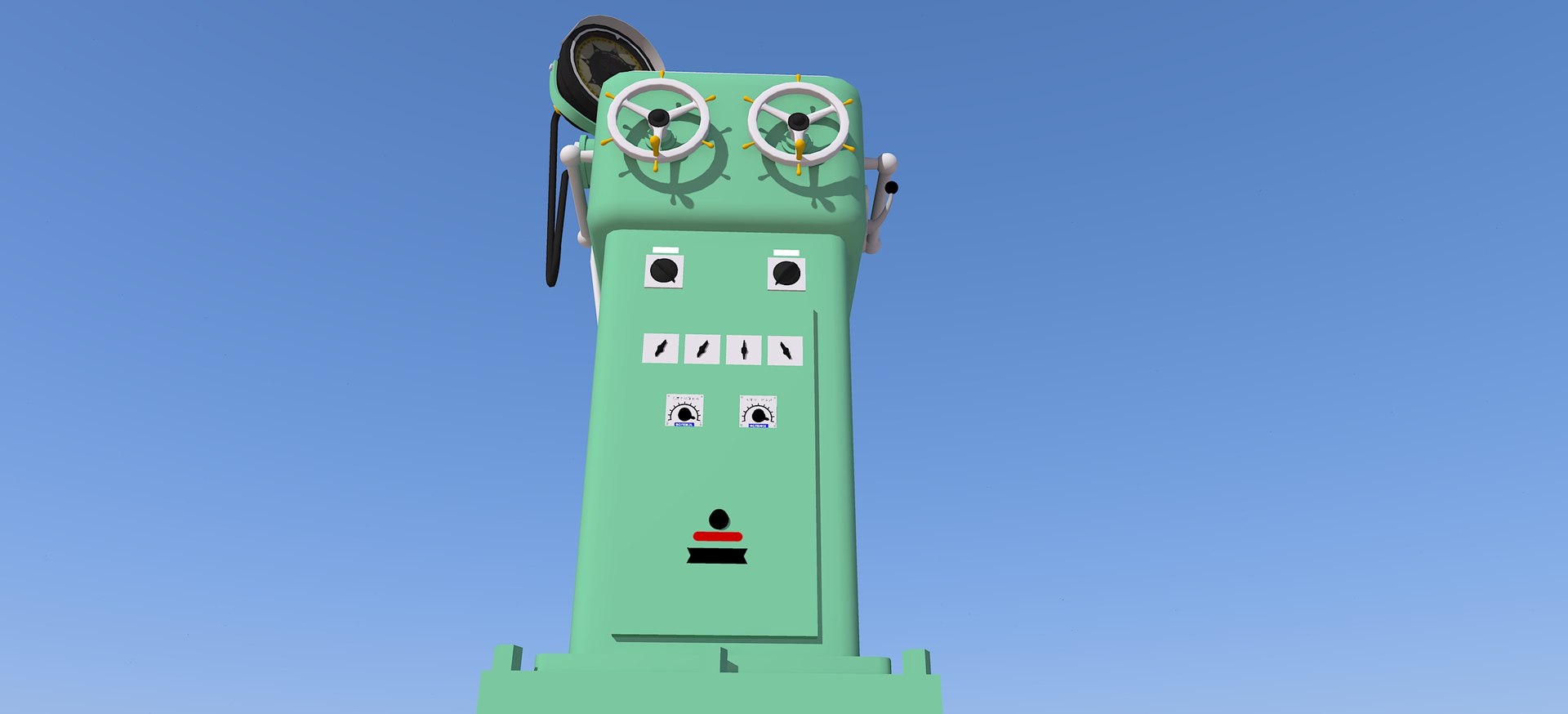 3D Model Old Japanese Ferry Wheelhouse - Helm Control Panel With Gyro ...