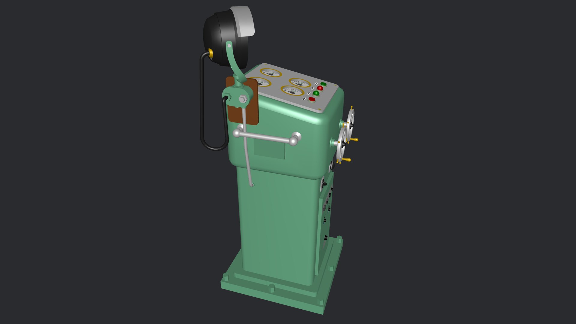 3d Model Old Japanese Ferry Wheelhouse Helm Control Panel With Gyro Compass Turbosquid 2133758