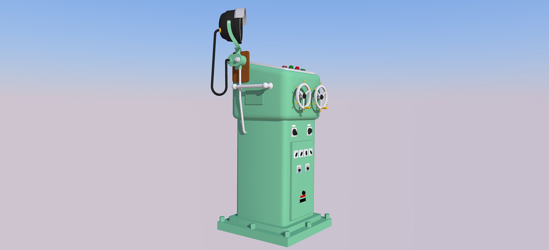 3D Model Old Japanese Ferry Wheelhouse - Helm Control Panel With Gyro ...