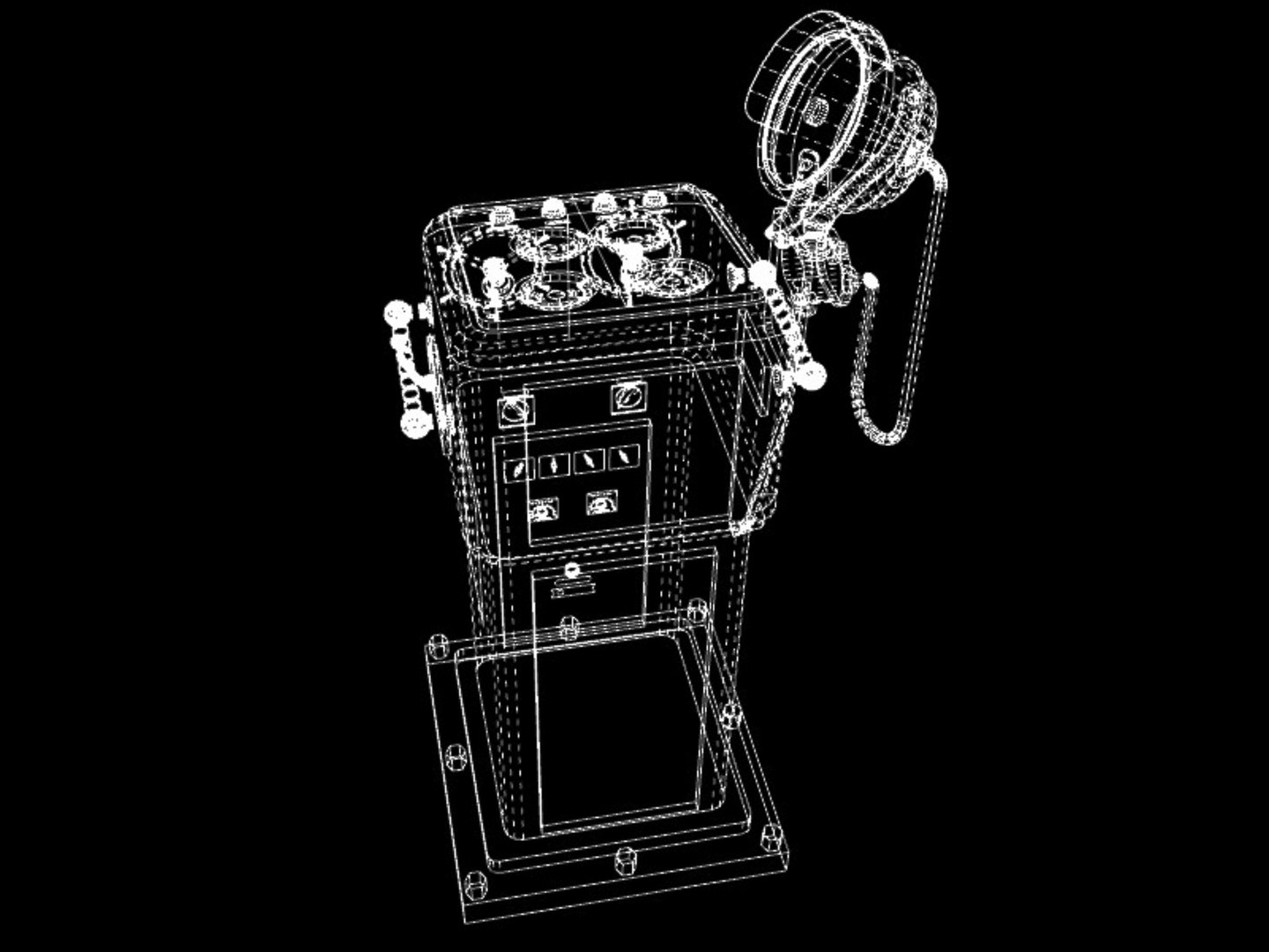 3D Model Old Japanese Ferry Wheelhouse - Helm Control Panel With Gyro ...