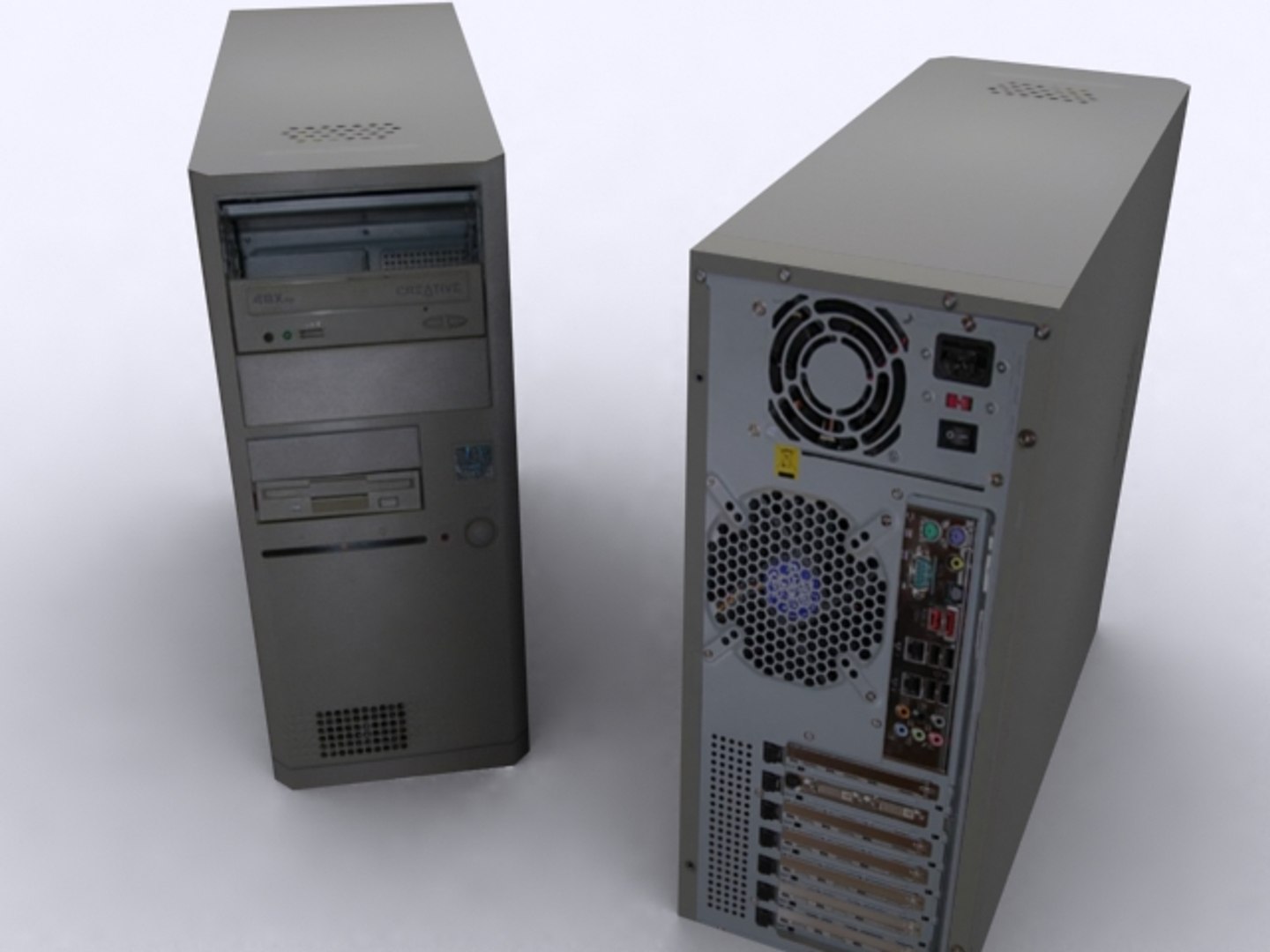 old desktop computer 3d dxf