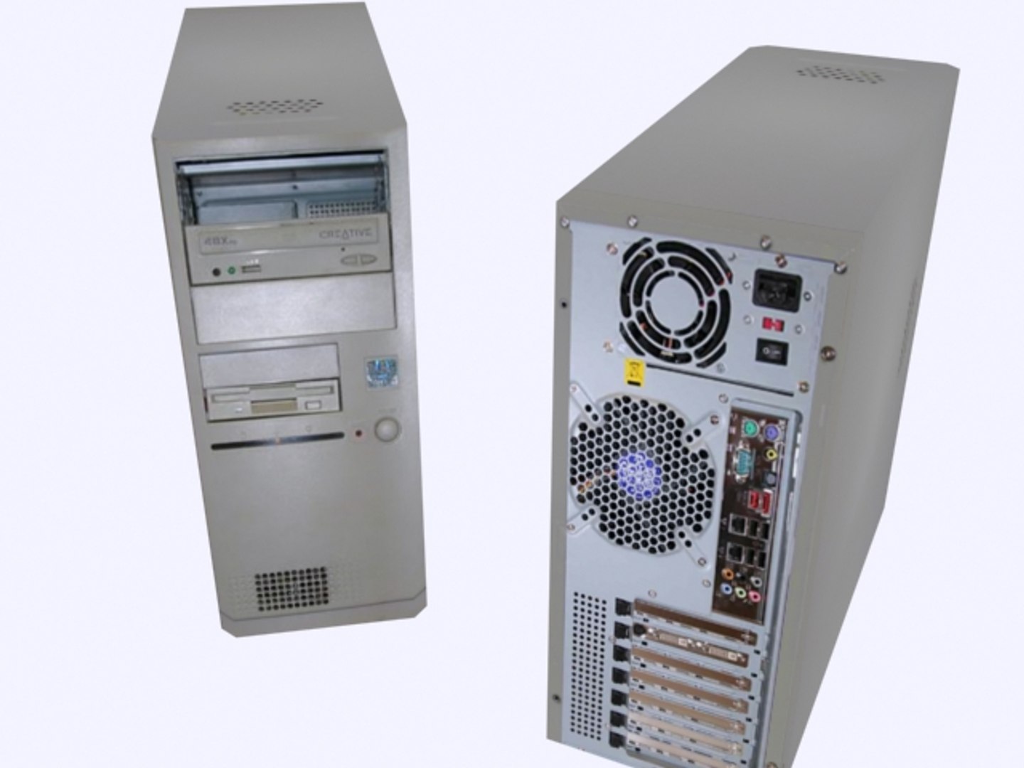 old desktop computer 3d dxf