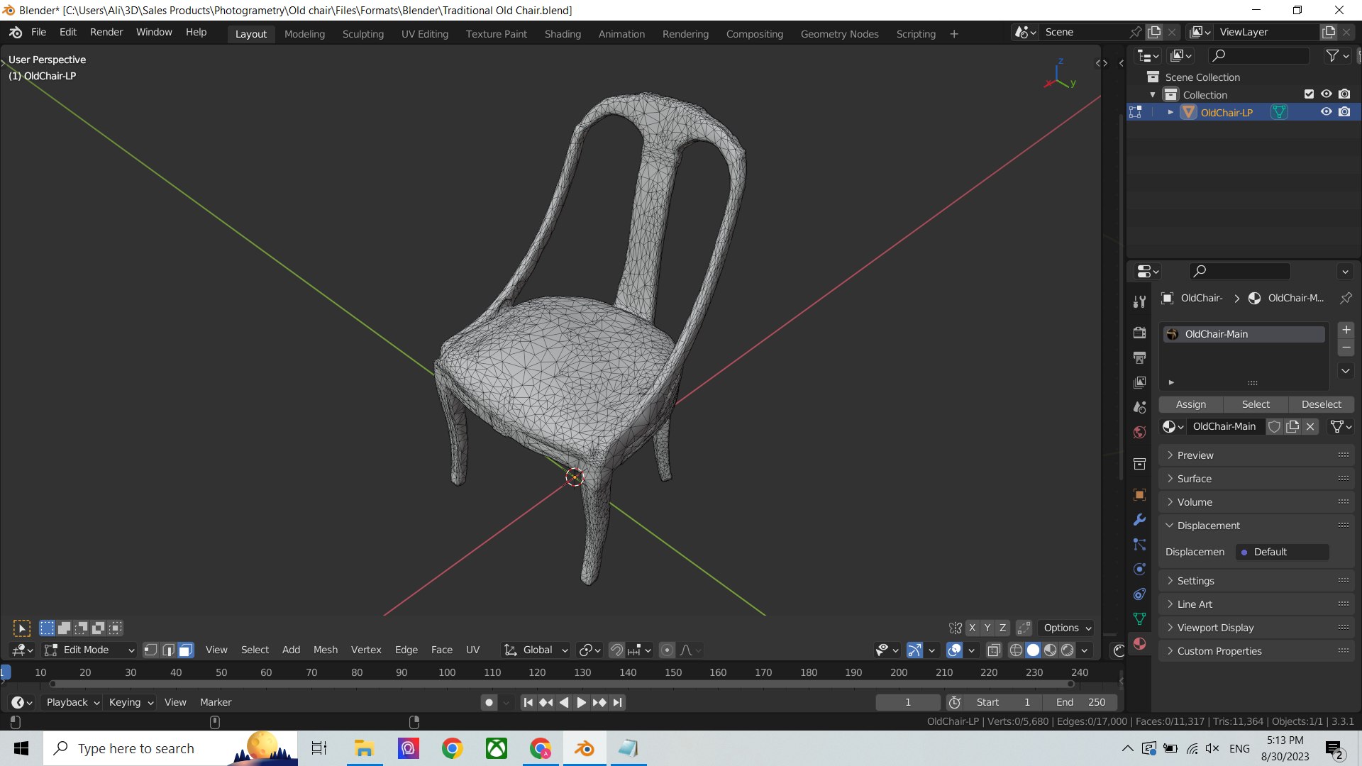 3D Model Realistic Traditional Chair Game Ready - TurboSquid 2118473