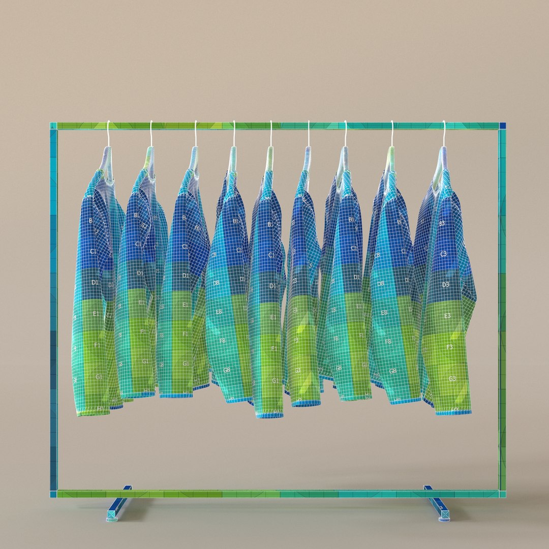 3D Sweaters On Rack Model - TurboSquid 1890701