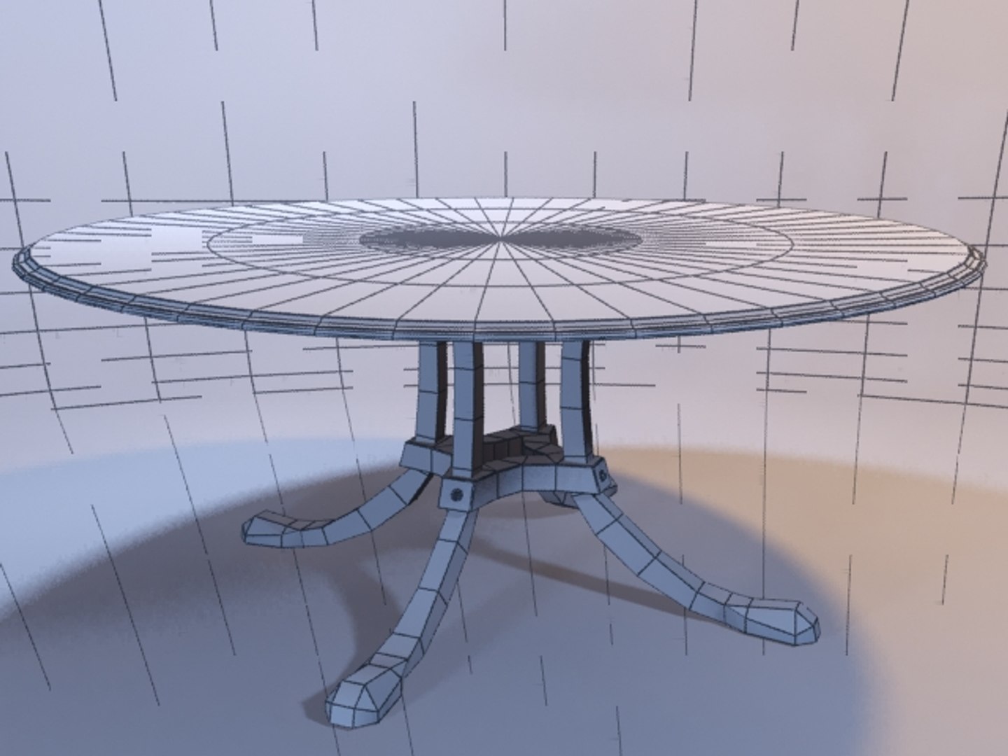 3d Circle Table Art Nouveau Model