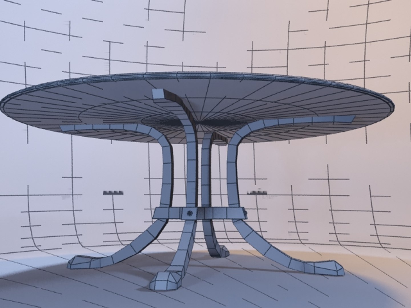 3d Circle Table Art Nouveau Model