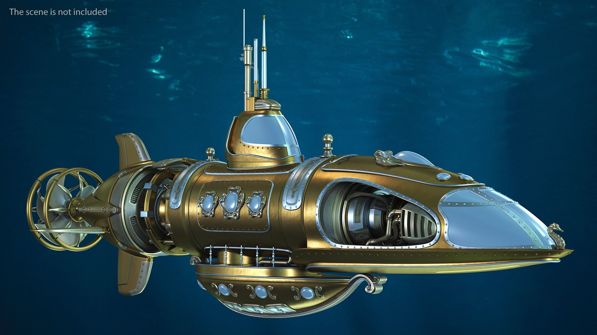 Fantasy Steampunk Submarine Bronze 3D Model - TurboSquid 2224904