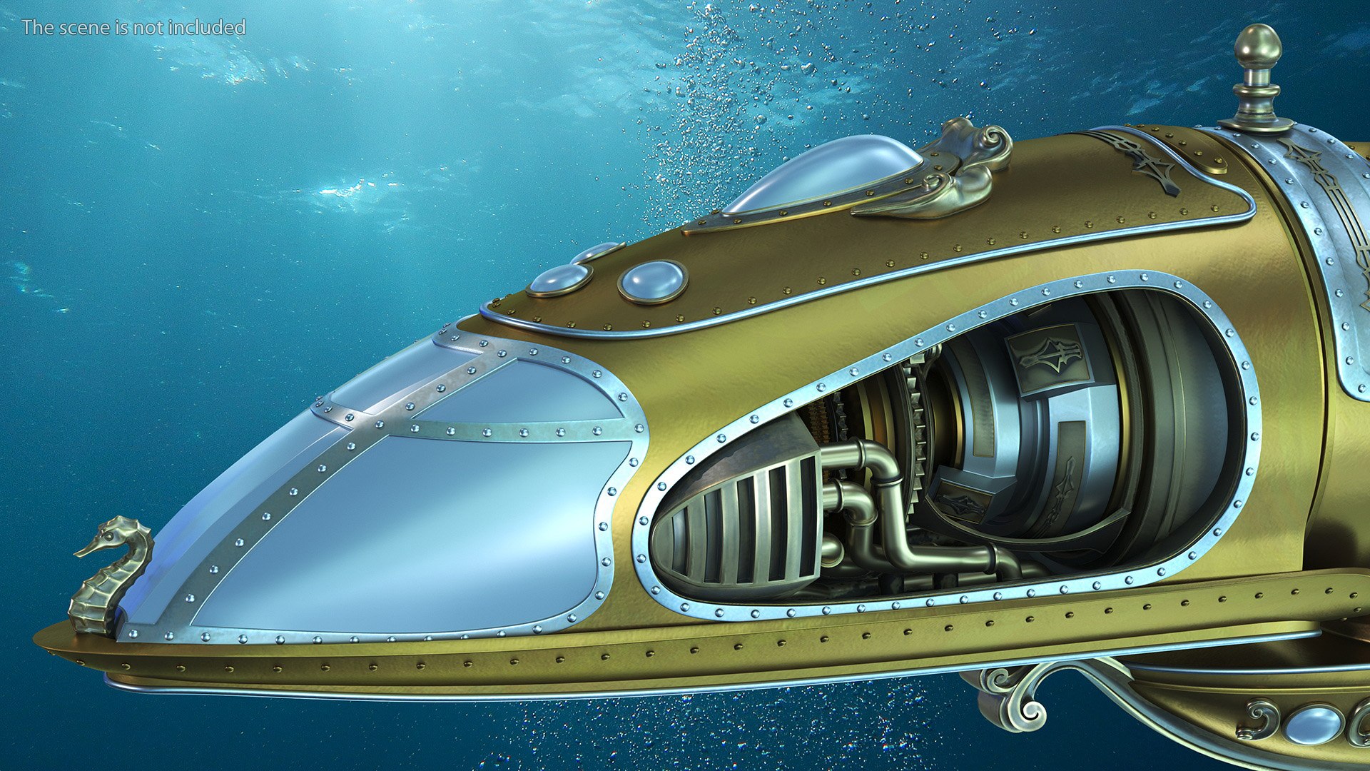 Fantasy Steampunk Submarine Bronze 3D Model - TurboSquid 2224904