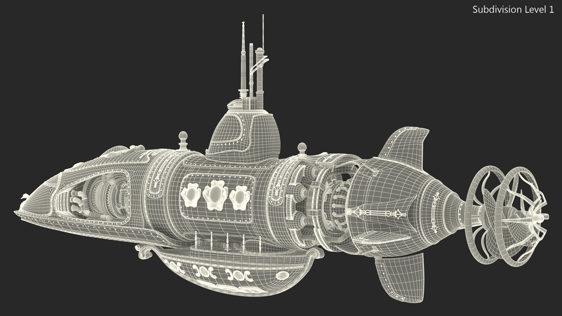 Fantasy Steampunk Submarine Bronze 3D Model - TurboSquid 2224904