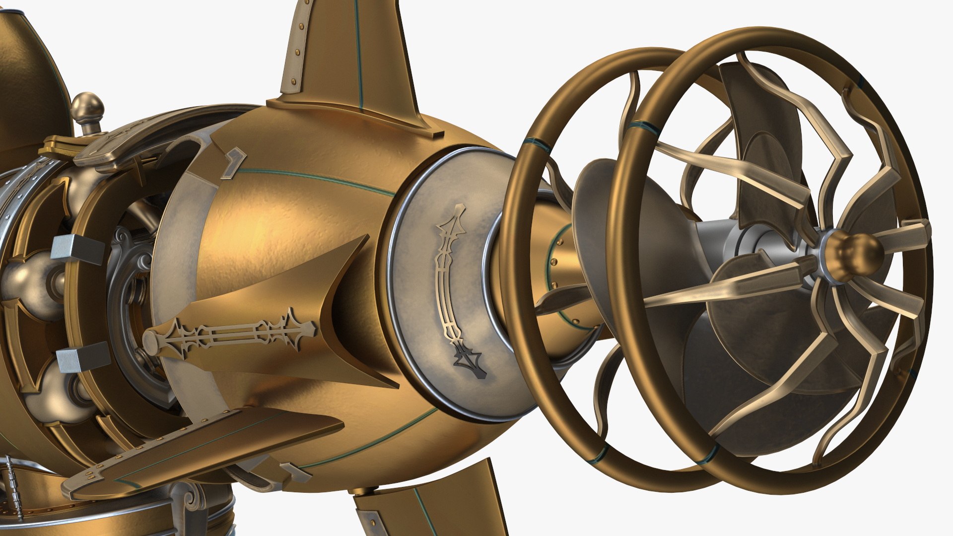 Fantasy Steampunk Submarine Bronze 3D Model - TurboSquid 2224904