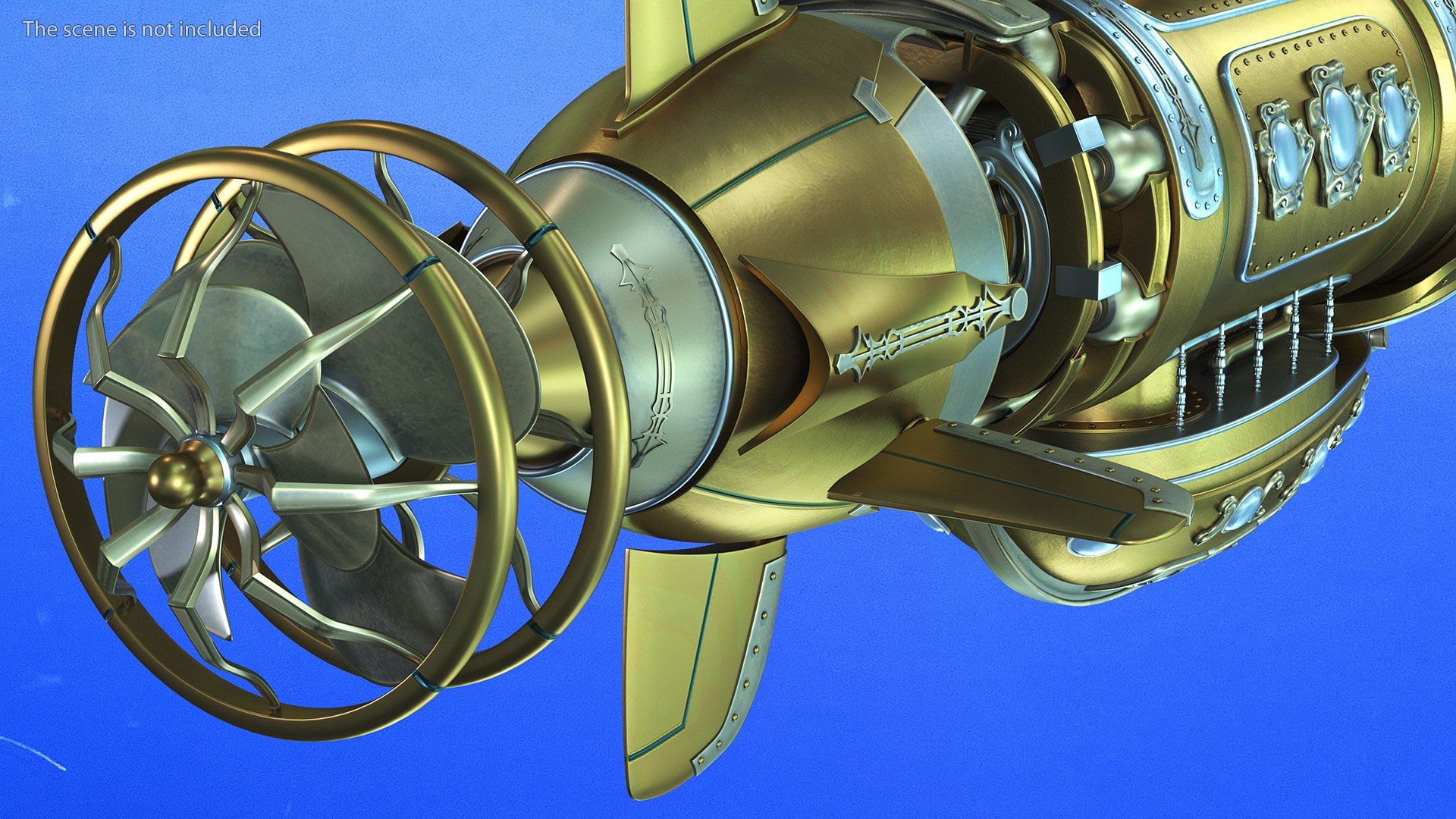 Fantasy Steampunk Submarine Bronze 3D Model - TurboSquid 2224904