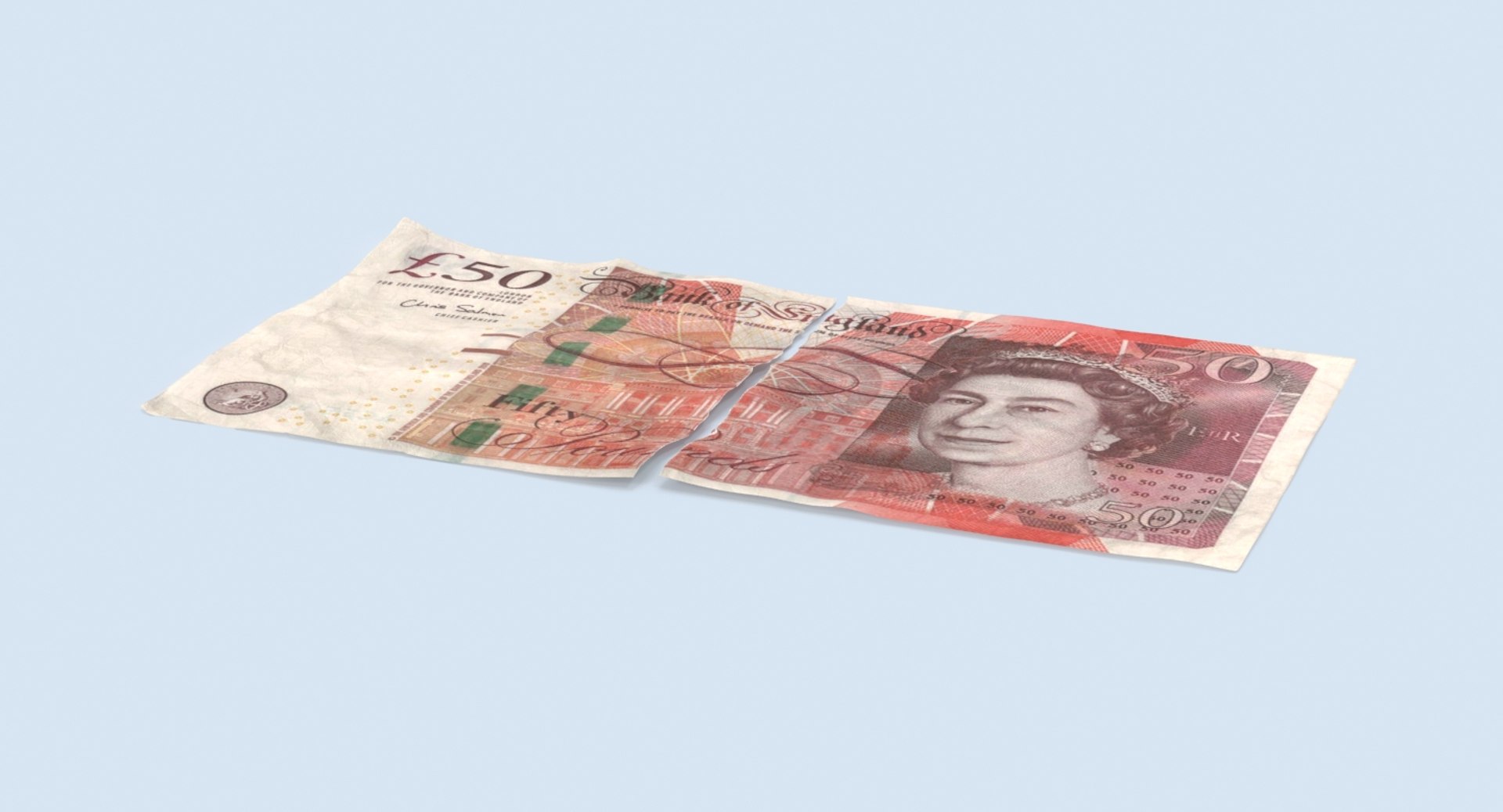 50-pound-note-torn 3d max