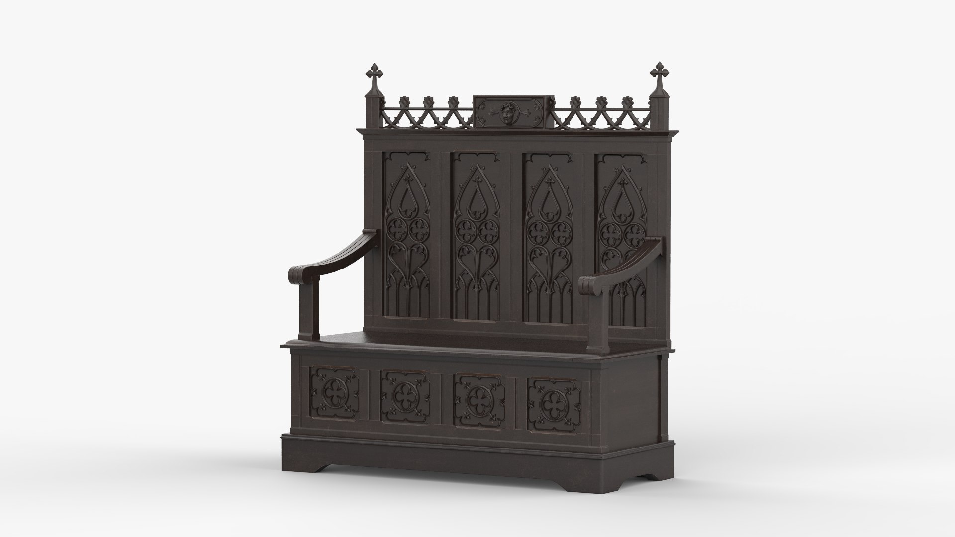 Gothic Revival Antique Bench 3D Model - TurboSquid 2402790