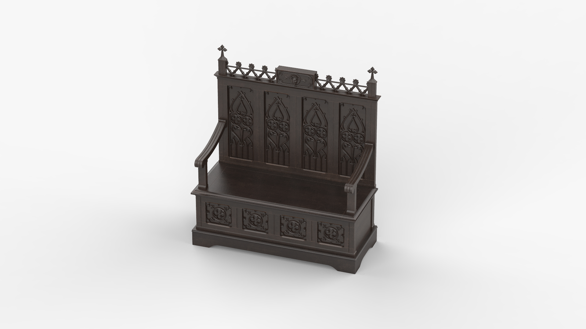Gothic Revival Antique Bench 3D Model - TurboSquid 2402790