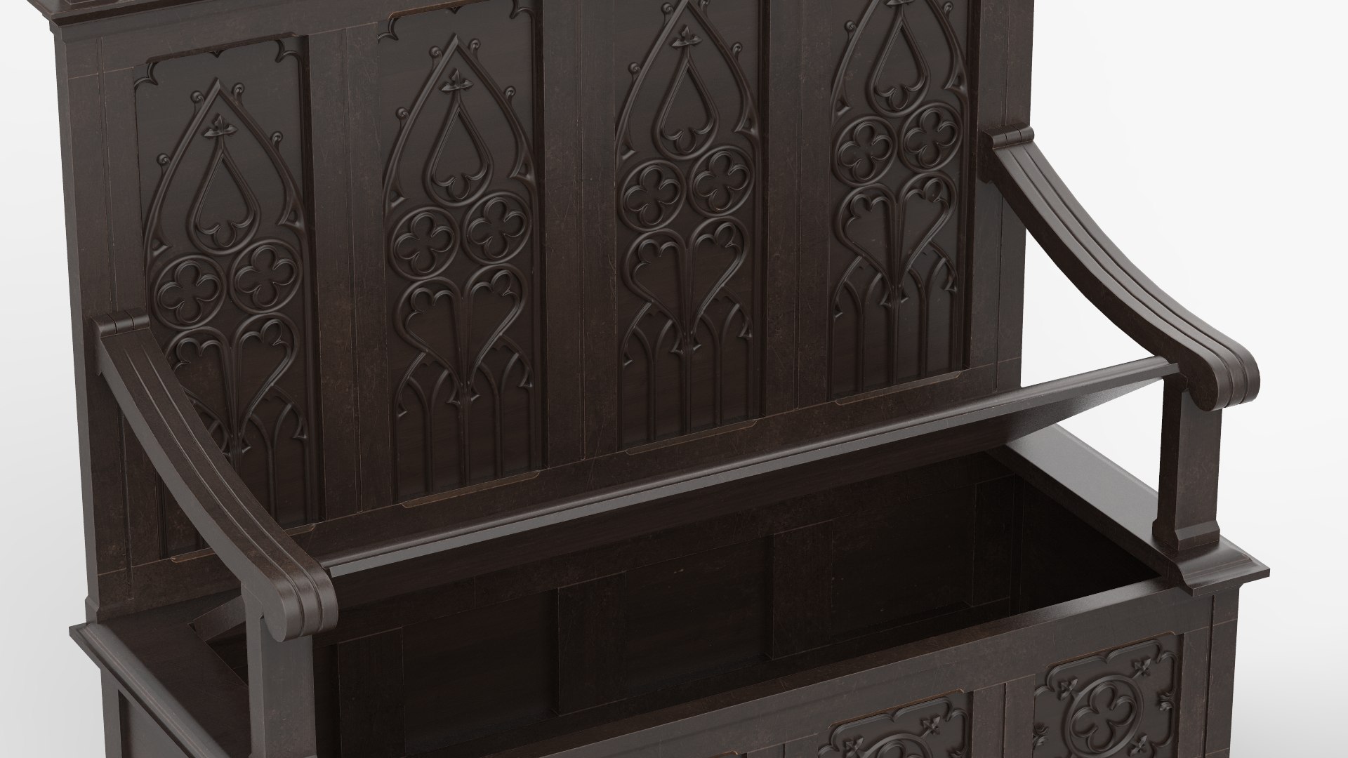 Gothic Revival Antique Bench 3D Model - TurboSquid 2402790