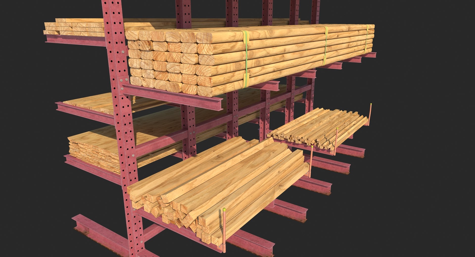 3d Model Modular Racks Loaded