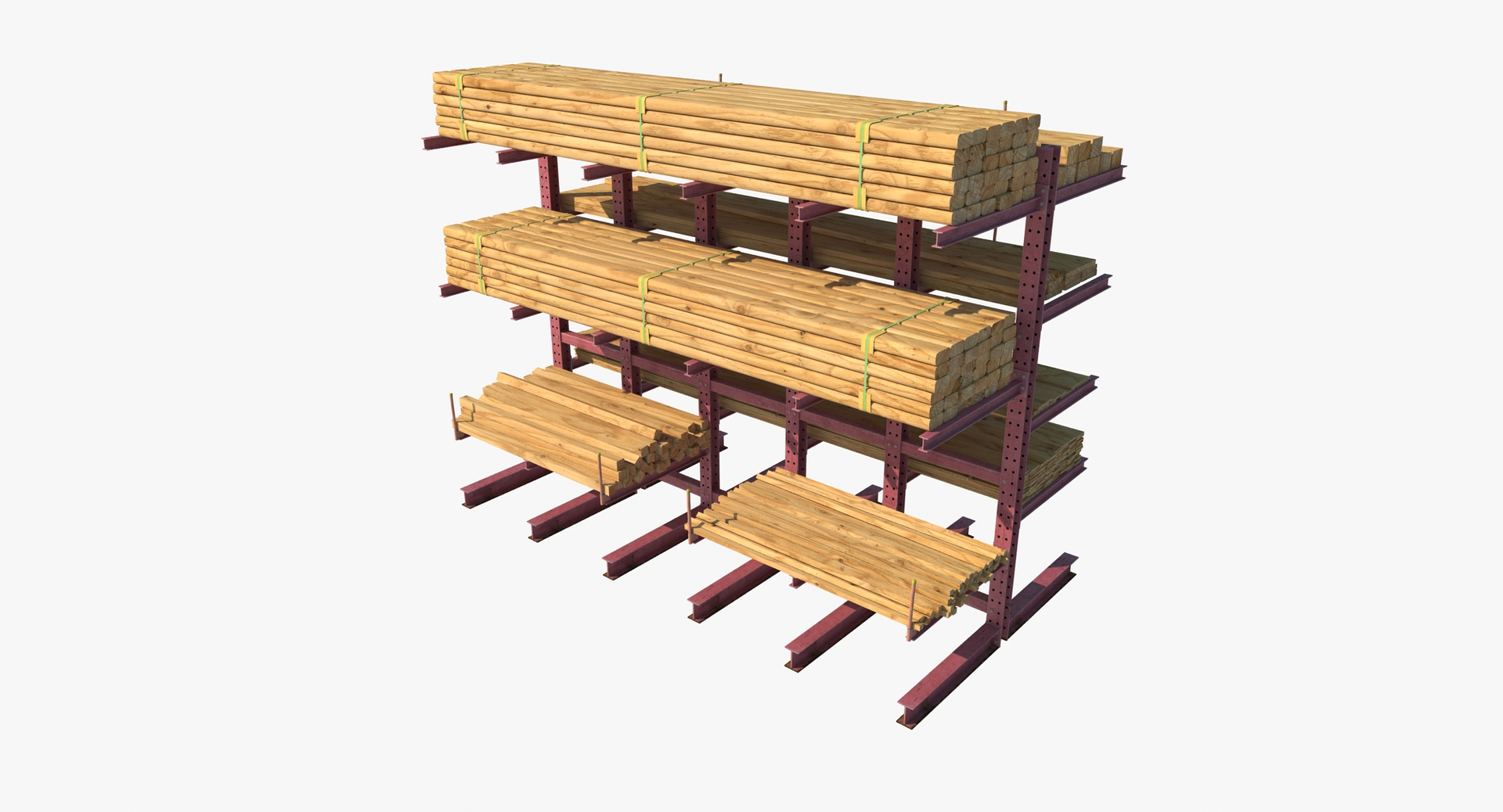 3d Model Modular Racks Loaded