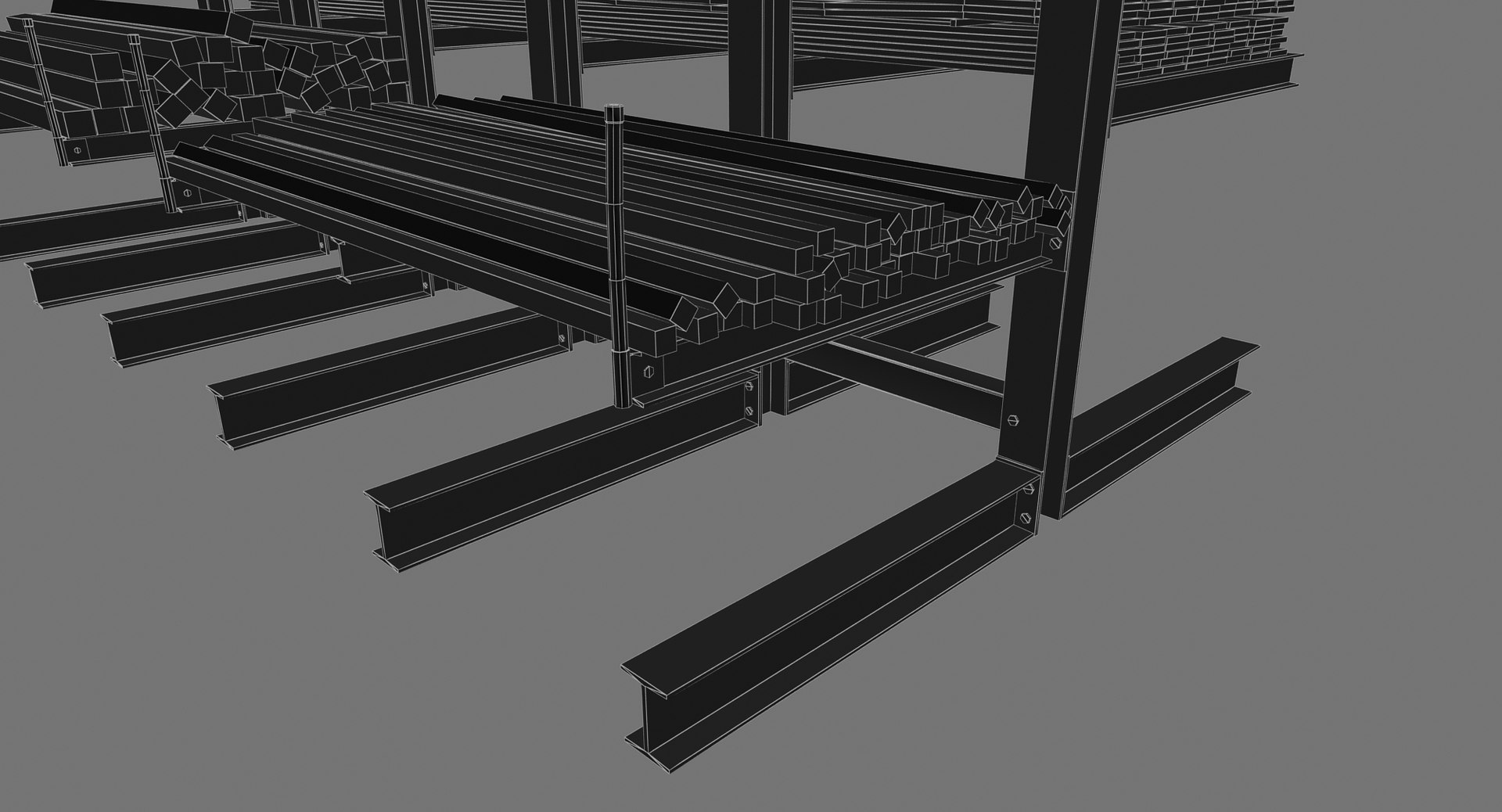 3d Model Modular Racks Loaded