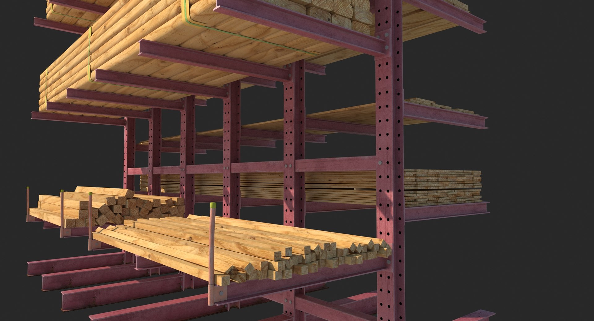 3d Model Modular Racks Loaded